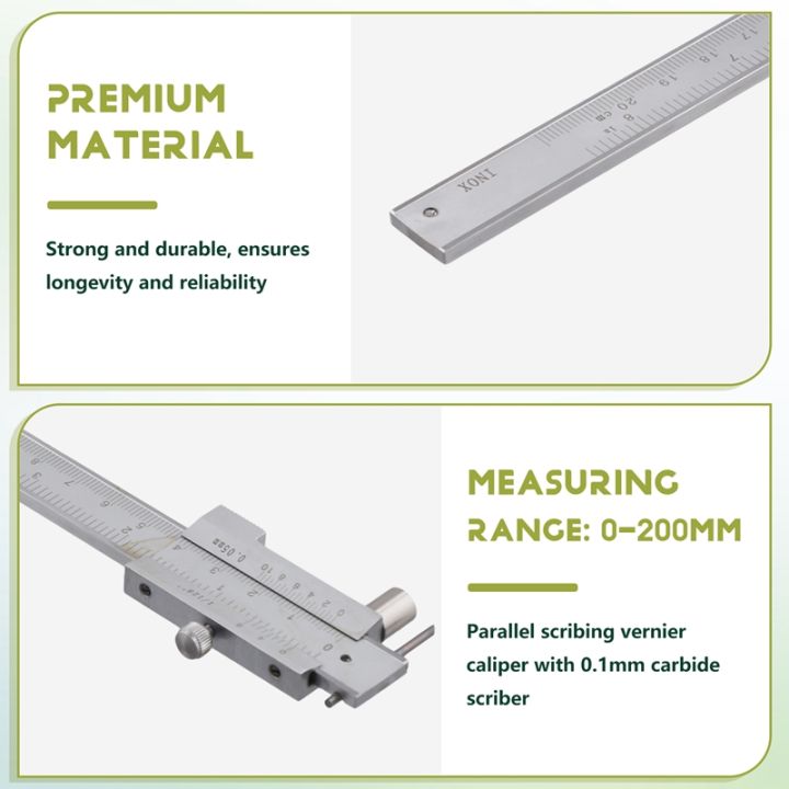 (GQWJ) 0-200mm Marking Vernier Caliper with Carbide Scriber Parallel ...