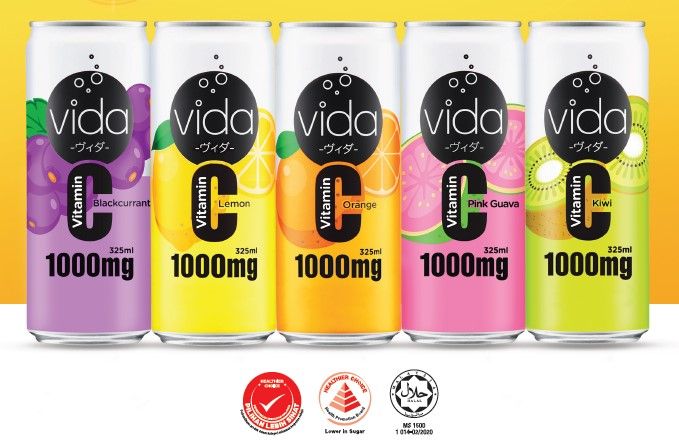 Vida C Drinks 325ml- Vitamin C 1000mg - Orange / Lemon / Kiwi / Pink ...