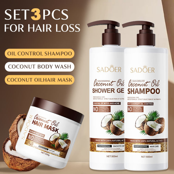 Coconut Shampoo Body Wash Conditioner Dandruff Repair Damage Hair Dry Hair Care Control Oil ...