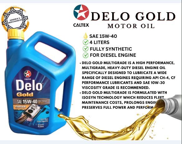 Caltex Delo Gold Multigrade Diesel Engine Oil SAE 15W-40 4L ( 1 gallon ...
