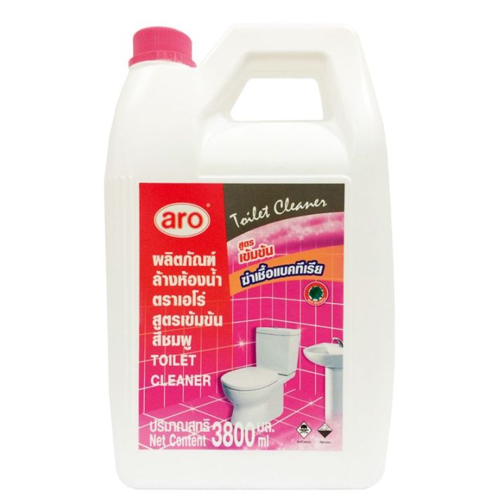โปรถูก! เอโร่ นํ้ายาล้างห้องนํ้าสูตรเข้มข้น 3800 มล. สีชมพู aro Toilet ...