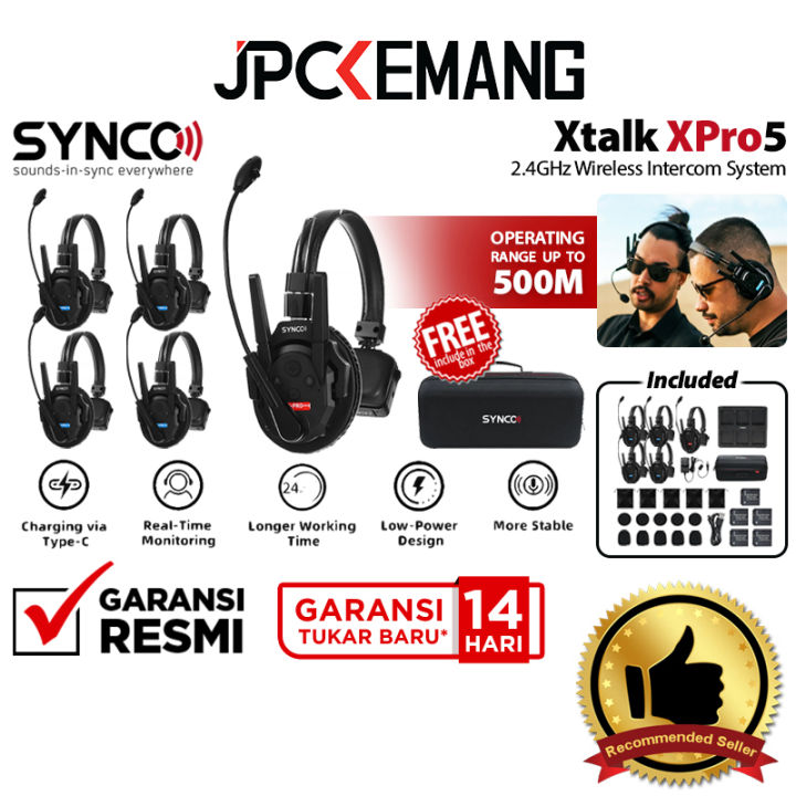 Synco Xtalk XPro1 XPro2 XPro5 XPro9 XPro13 Full Duplex Wireless Intercom Headset System X-Talk ...