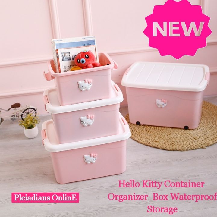 READY STOCK Hello Kitty Plastic Container Organizer Clothes Groceries ...