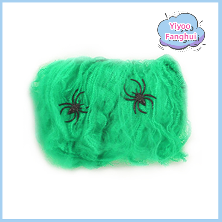 Yiyoo ใยแมงมุมเทียมตกแต่งฮาโลวีนใยแมงมุมปลอมพร้อมแมงมุมปลอมอุปกรณ์ตก ...