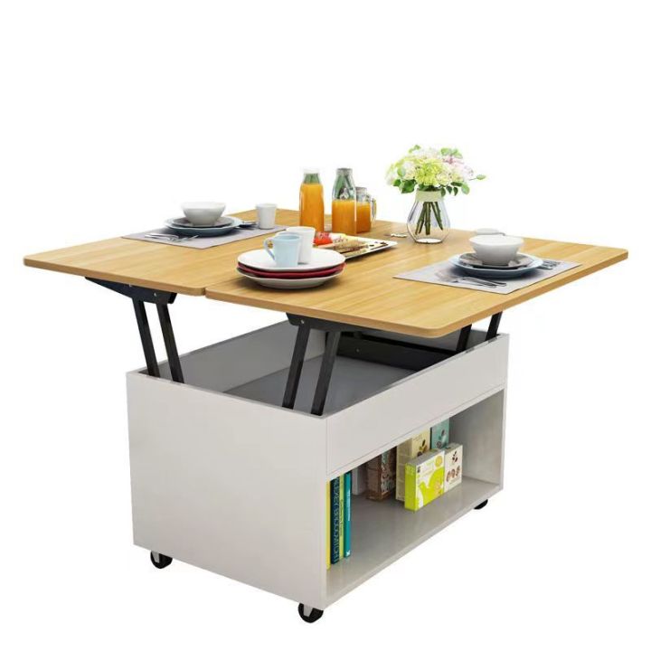 Coffee Foldable Lifting Multifunctional Extendable Dining Table Movable ...