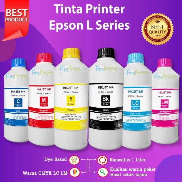 Tinta Epson 1 Liter Pengganti Original 664 673 001 003 005 774 T188 85N Printer L120 L3110 L5190 ...