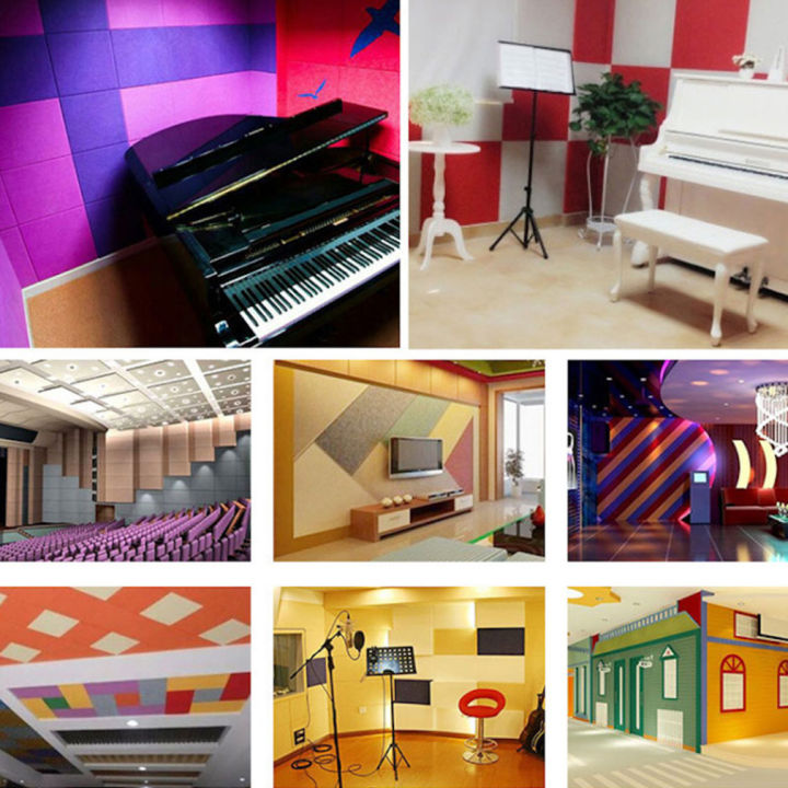 BEIYIN 12 Pcs Perforated Soundproof Panels 30x30x0.9cm Polyester Fiber ...