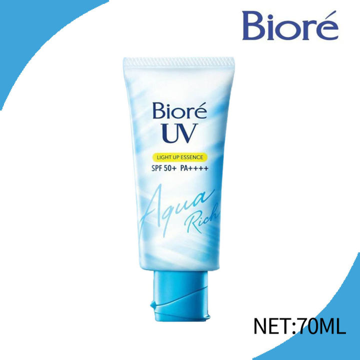 Biore UV Light Up Essence Gel Sunscreen Watery SPF 50+ PA++++ Sweat Water Resistance Face ...
