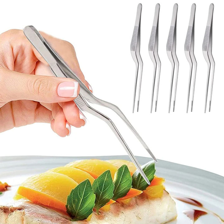 Portable Stainless Steel Kitchen Food Tweezer BBQ Food Tweezer Clip ...