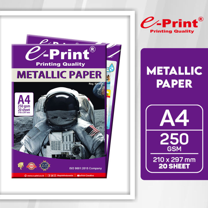 Kertas Foto Metallic Photo Paper A4 250gsm 20sheets e-Print | Lazada ...