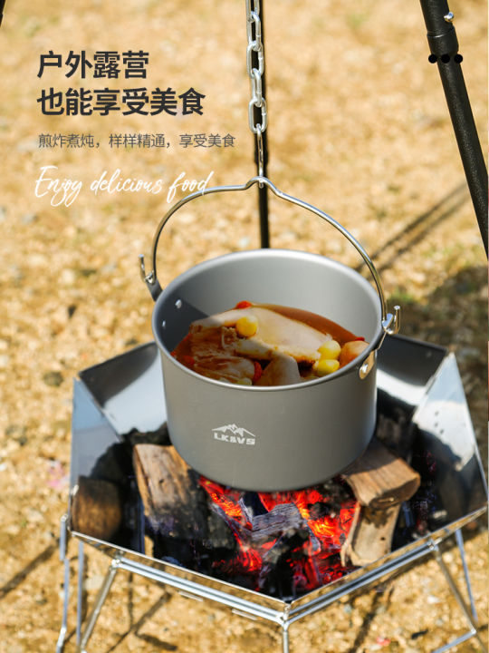 Hanging pot bracket outdoor camping tripod barbecue grill camping ...