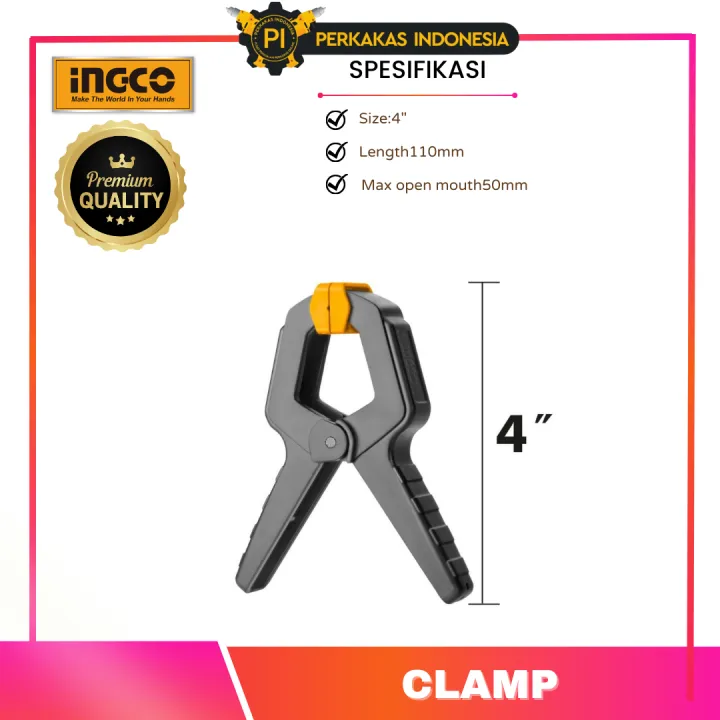 Spring Clamp 4 Inch INGCO HQSC0204 Klem Penjepit Kayu 4" Alat Jepit ...