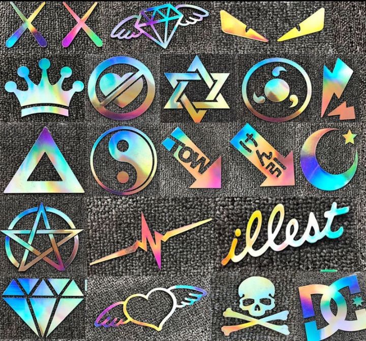 Motorcycle Stickers Unique Colorful Laser Stickers Reflective ...