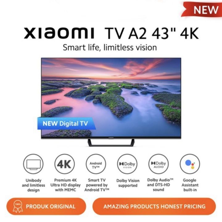 Xiaomi TV A2 43" 4K UHD Smart TV Dolby Audio Android TV Google Play ...