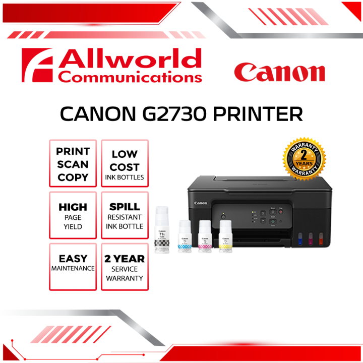 Canon PIXMA G2730 Printer | 3-in-1 Printer | Refillable Ink | Free 1 ...