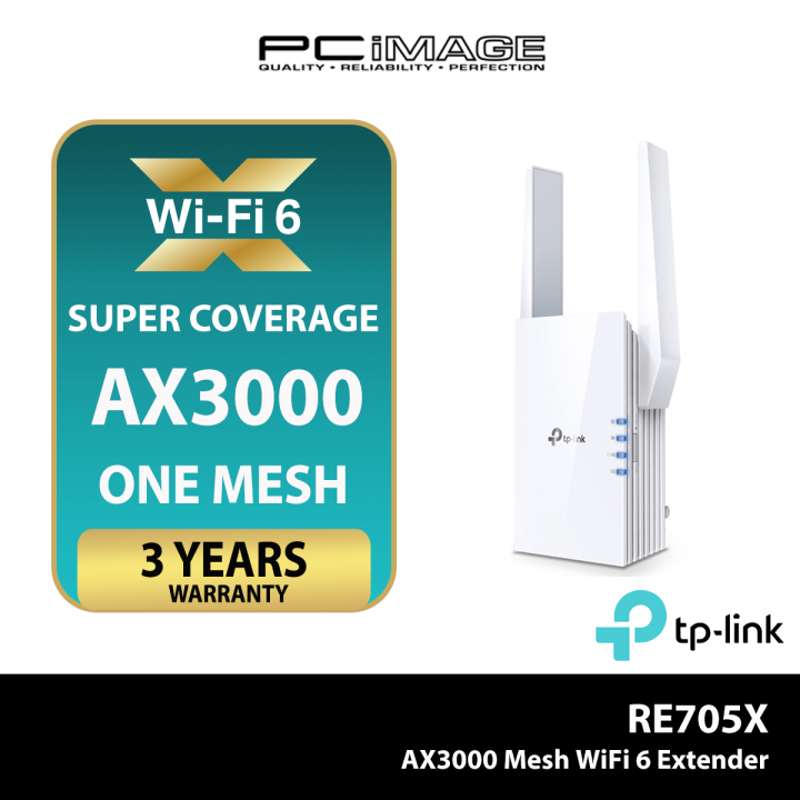 TP-LINK RE705X AX3000 ( 2.4Ghz + 5Ghz ) OneMesh Gigabit Repeater WiFi 6 ...