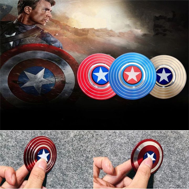 TRTEWWS Stress Relief Metal Marvel Hero Spinning Top Antistress Toys ...