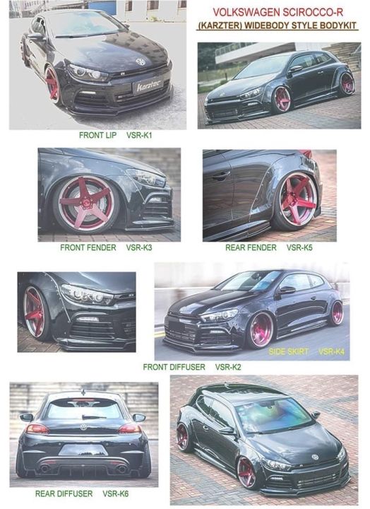 Volkswagen scirocco R R20 karzter Wide Bodykit body kit front rear ...