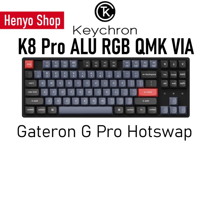 Keychron K8 Pro QMK Wireless Mechanical Keyboard RGB ALU HotSwap 87 ...