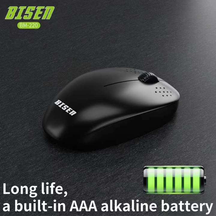 Bisen BM-220 Wireless Mouse with USB Receiver 2.4G Ergonomic Computer ...