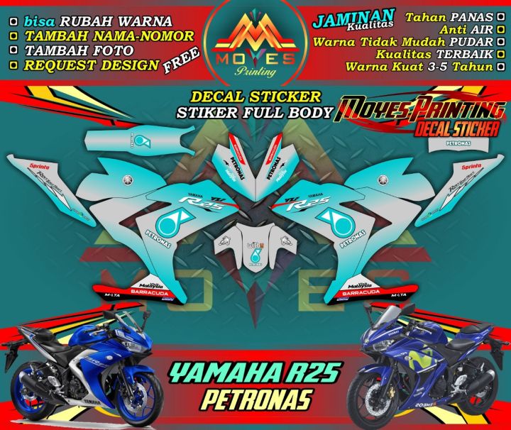 decal r25 decal motor yamaha r25 decal stiker full body r 25 stiker r25 ...