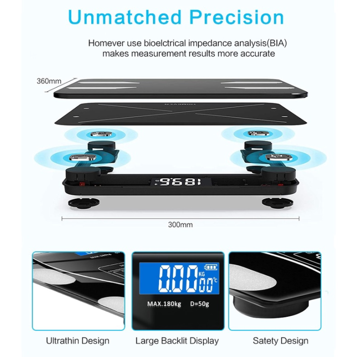 YMS Smart Weight Scale Original Body Fat And Health Measurement | Lazada PH