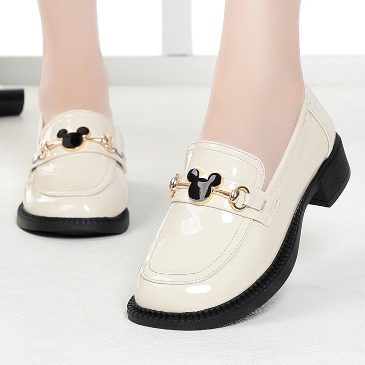 Yi Chan Kang spring women's shoes leather coarse shoes women's one ...
