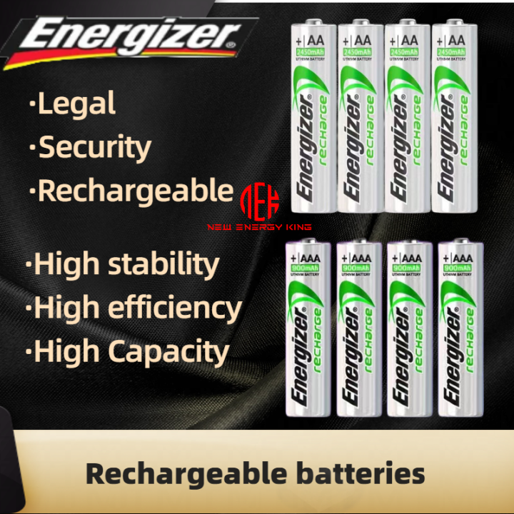 Original Energizer Rechargeable AA AAA Battery 1.2V 2450mah 900mah toy ...