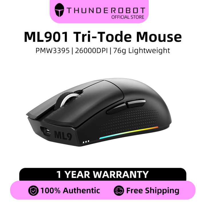 Thunderobot ML901 Tri-Mode Wired 2.4G Wireless Bluetooth Gaming Mouse ...