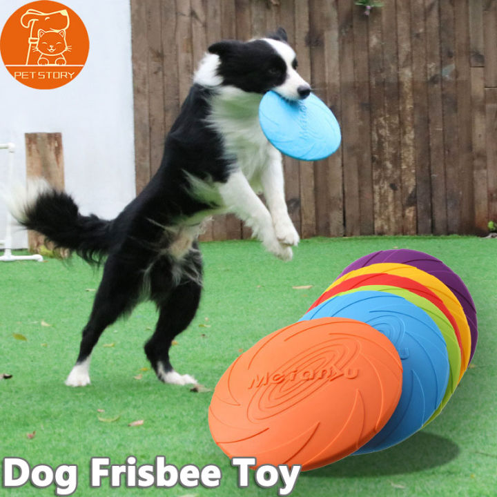 Meianju Dog Frisbee Toy,Pet Training Cyber Rubber Flying Saucer ...