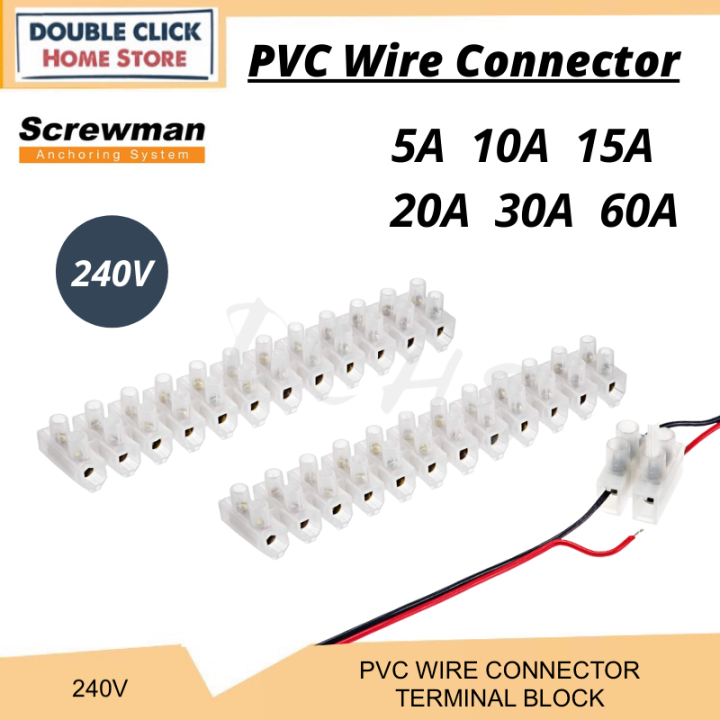 Screwman PVC Wire Connector Cable Connector Terminal Block 12 Position ...