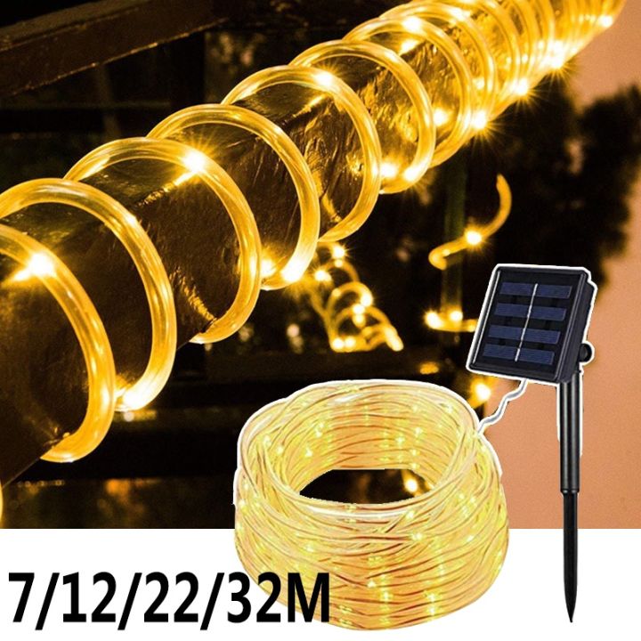 32M Outdoor Solar Lamps 300LEDs Rope Tube String Light Holiday Party ...
