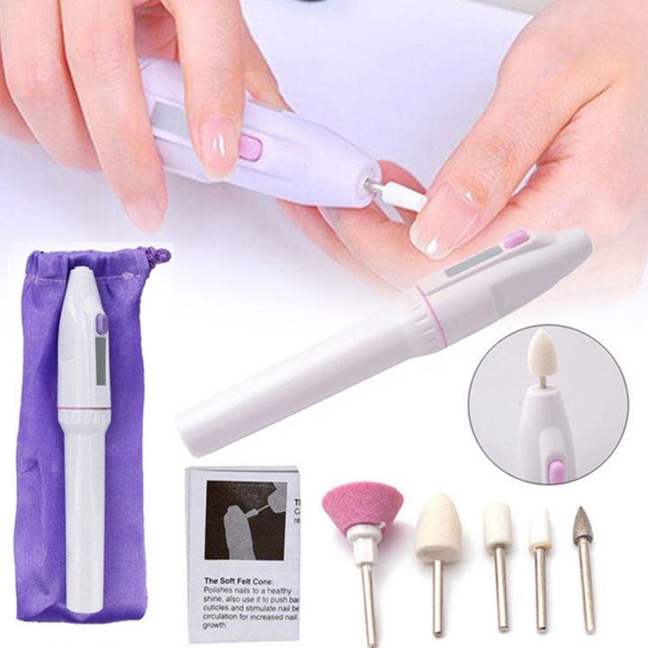 Portable Electric Nail Drill Kit Set Battery Manicure Pedicure Grinding ...