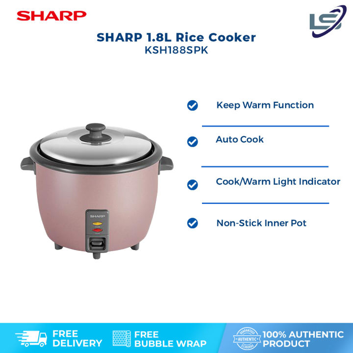 SHARP 1.8L Rice Cooker KSH188SPK | Keep Warm Function | Auto Cook ...