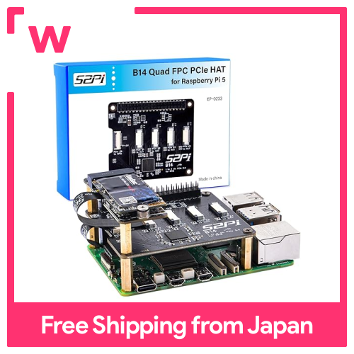 GeeekPi Quad FPC PCIe HAT for Raspberry Pi 5, B14 HAT with 40-pin GPIO ...