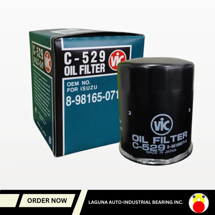 VIC Oil Filter C-529 for ISUZU D-MAX, MUX 4JJ1, 4JK1 | Lazada PH