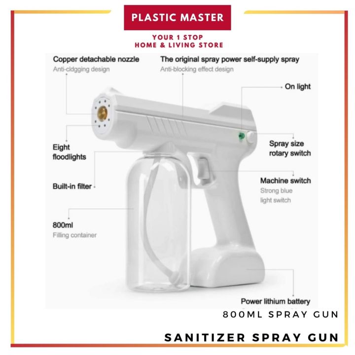 Portable Sanitizer Spray Gun White Disinfectant Spray Machine 800ML ...