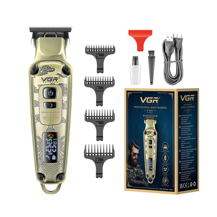 VGR V-901 Hair Cutting Machine Barber Cordless Rechargeable Professional Hair Trimmer for Men ...