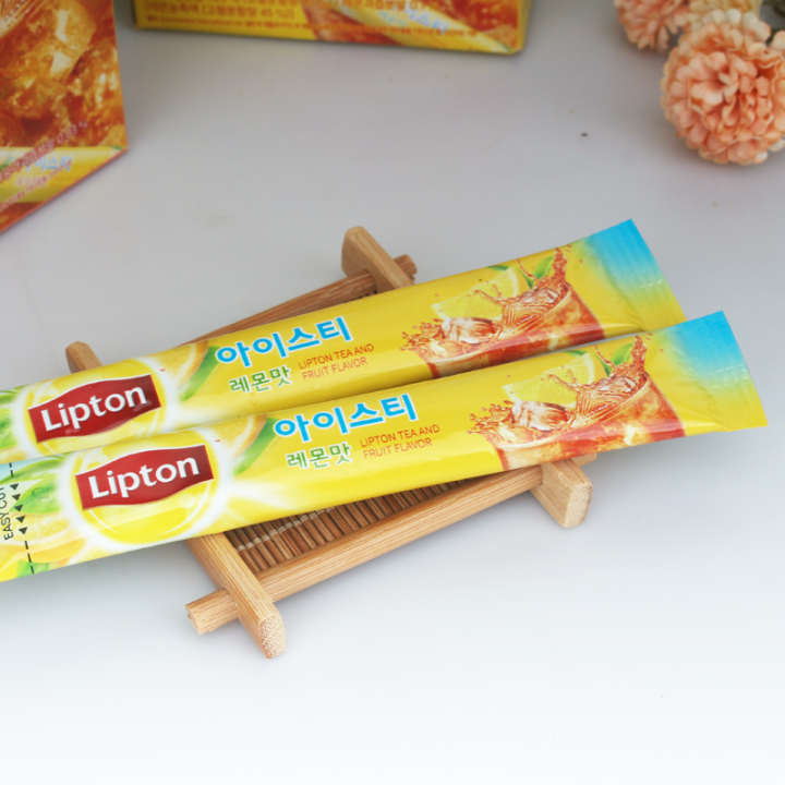Lipton iced tea South Korea imported Lipton lemon peach black tea powder solid drink canned 907g ...