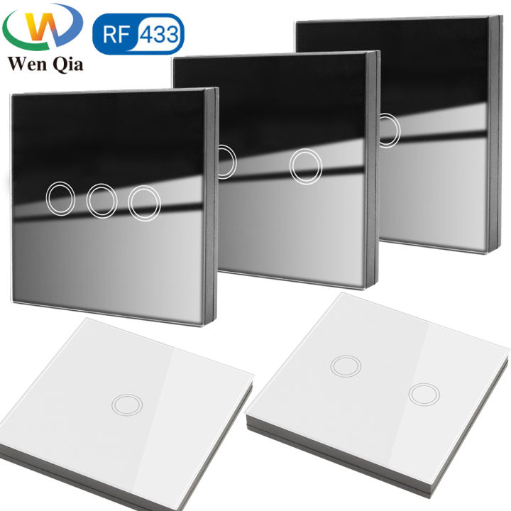 WenQia Wireless Wall Switch, Luxury Tempered Glass Panel ,RF 433MHz ...