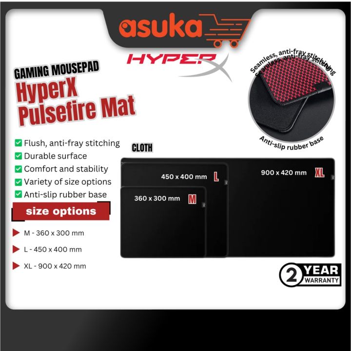 HyperX Pulsefire Mat - Gaming Mouse Pad - Cloth (XL) (L) (M) | Lazada