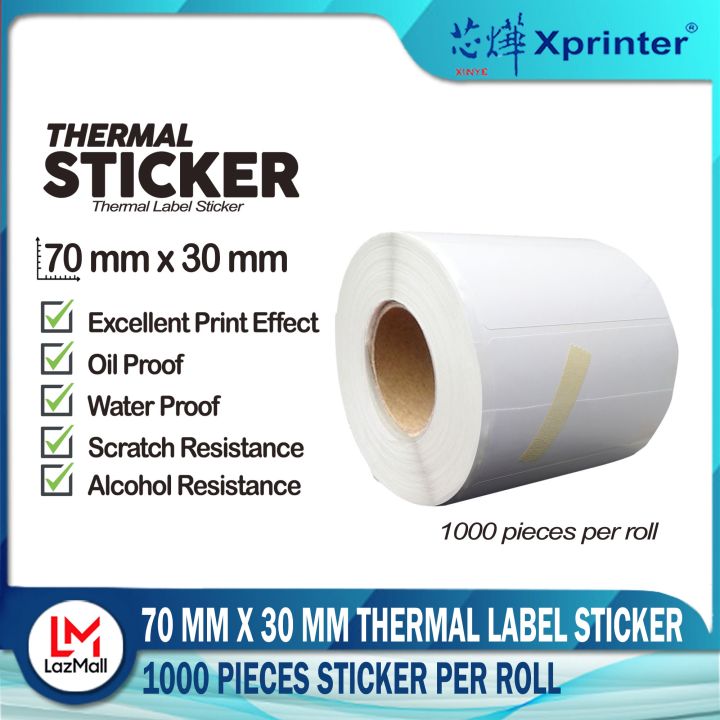 Xprinter 1 roll 70 x 30 mm Barcode Sticker Thermal Price Label Product ...
