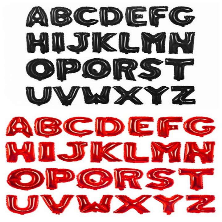 16 inch Black Red Letter Balloon Inflatable Foil Balloons Happy ...