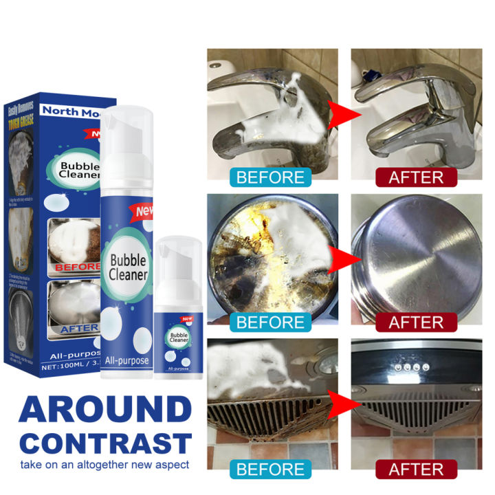 Colorfulhome ️100ml/30ml oil stain foam cleaner General bubble cleaner ...