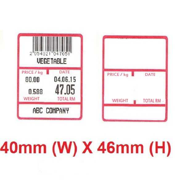 40mm x 46mm Weighing Scale Direct Thermal Label Sticker | Lazada