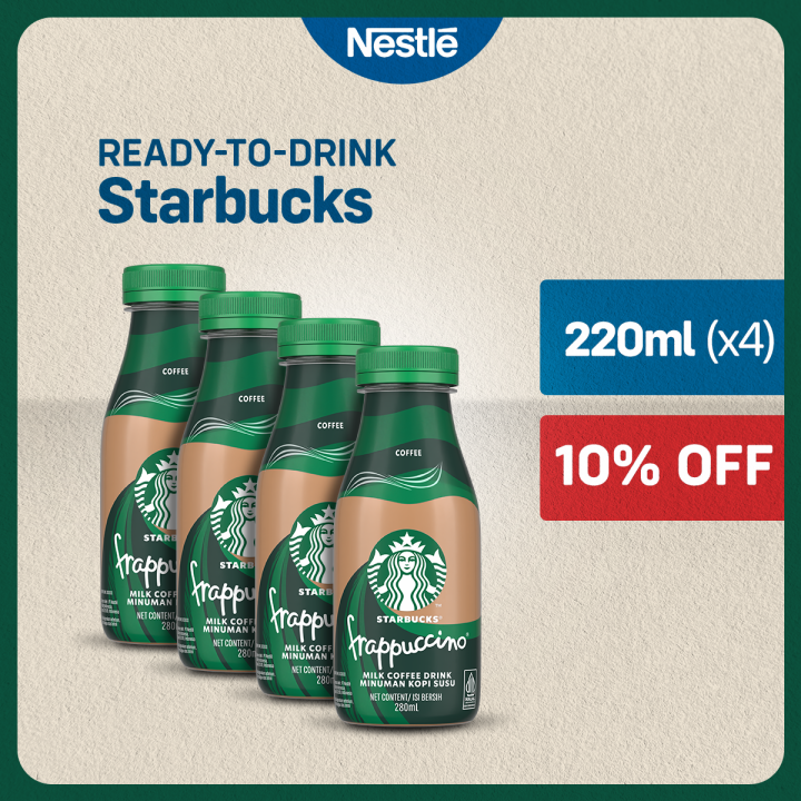 Starbucks Ready-To-Drink Frappuccino Milk Coffee 280ml - Pack of 4 ...