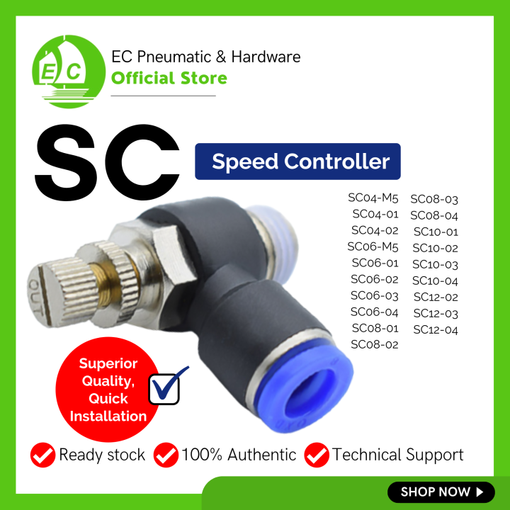 SC Flow Control Elbow Fitting Pneumatic Speed Controller Quick Joint ...