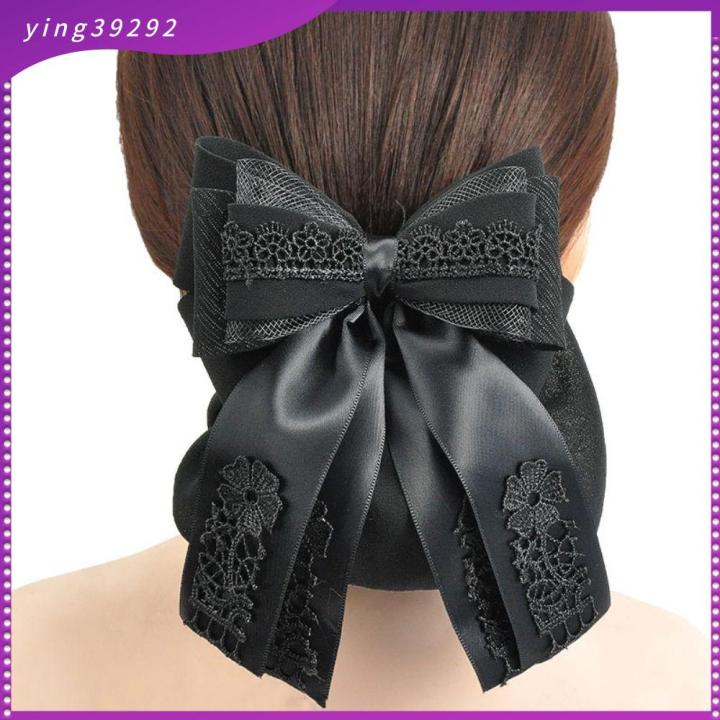 YING39292 Elastic Ribbon Bowknot Hair Cover Classic Elegant Lace Work ...