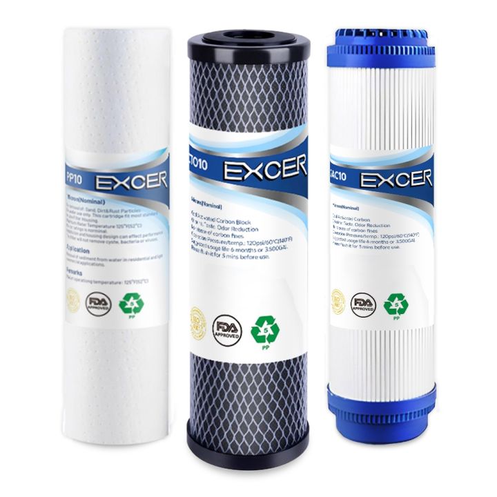 3 Stages Water Purifier Replacement Filter Pp Sediment , Cto, Filter ...
