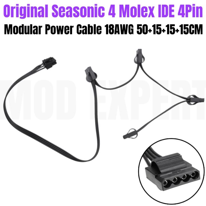 Original Seasonic 4 Molex IDE 4Pin Female Modular Power Cable for ...